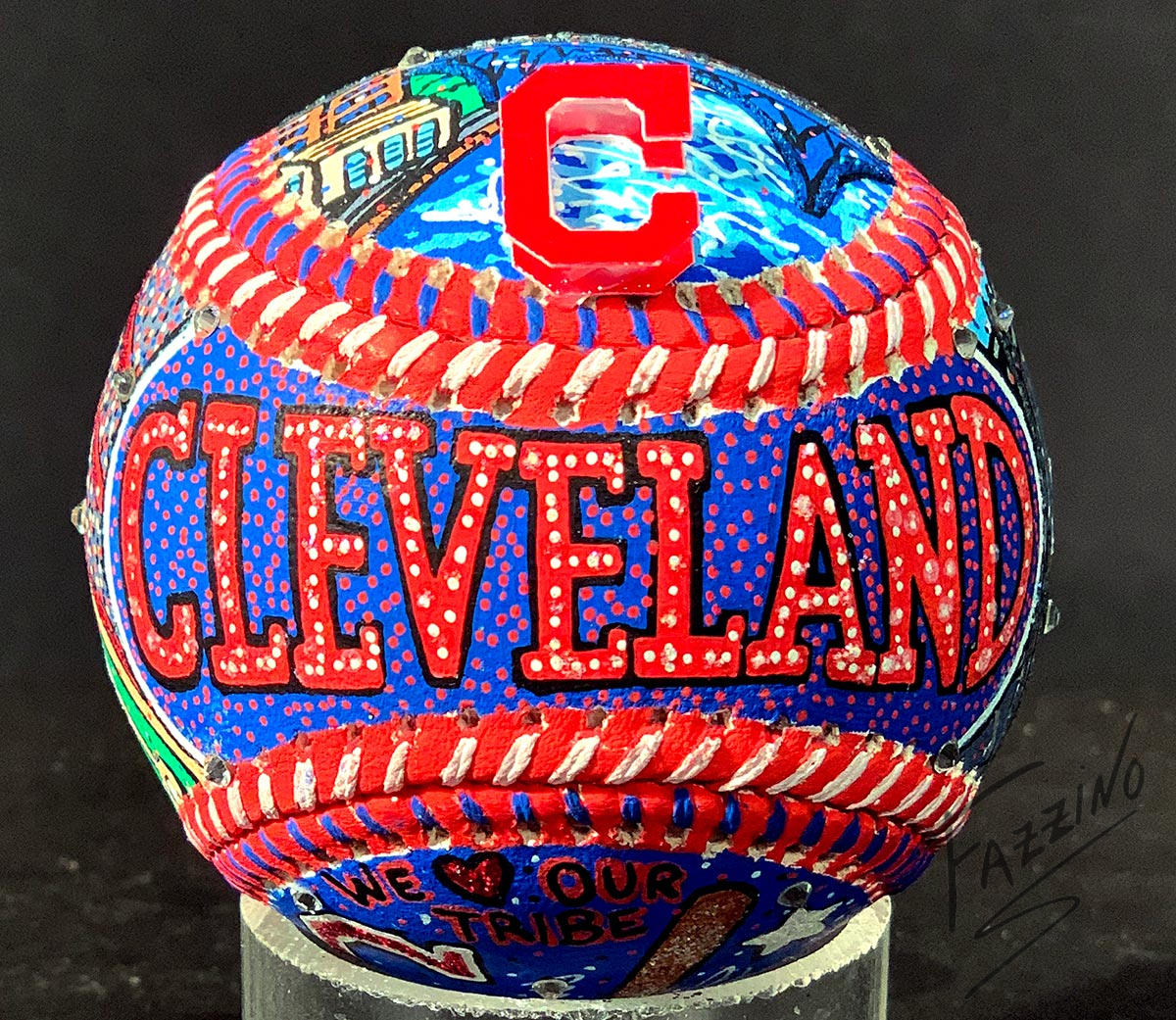Cleveland Indians Hand-Painted Baseballs | Fazzino