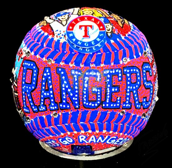 Texas Rangers Hand-Painted Baseballs | Fazzino