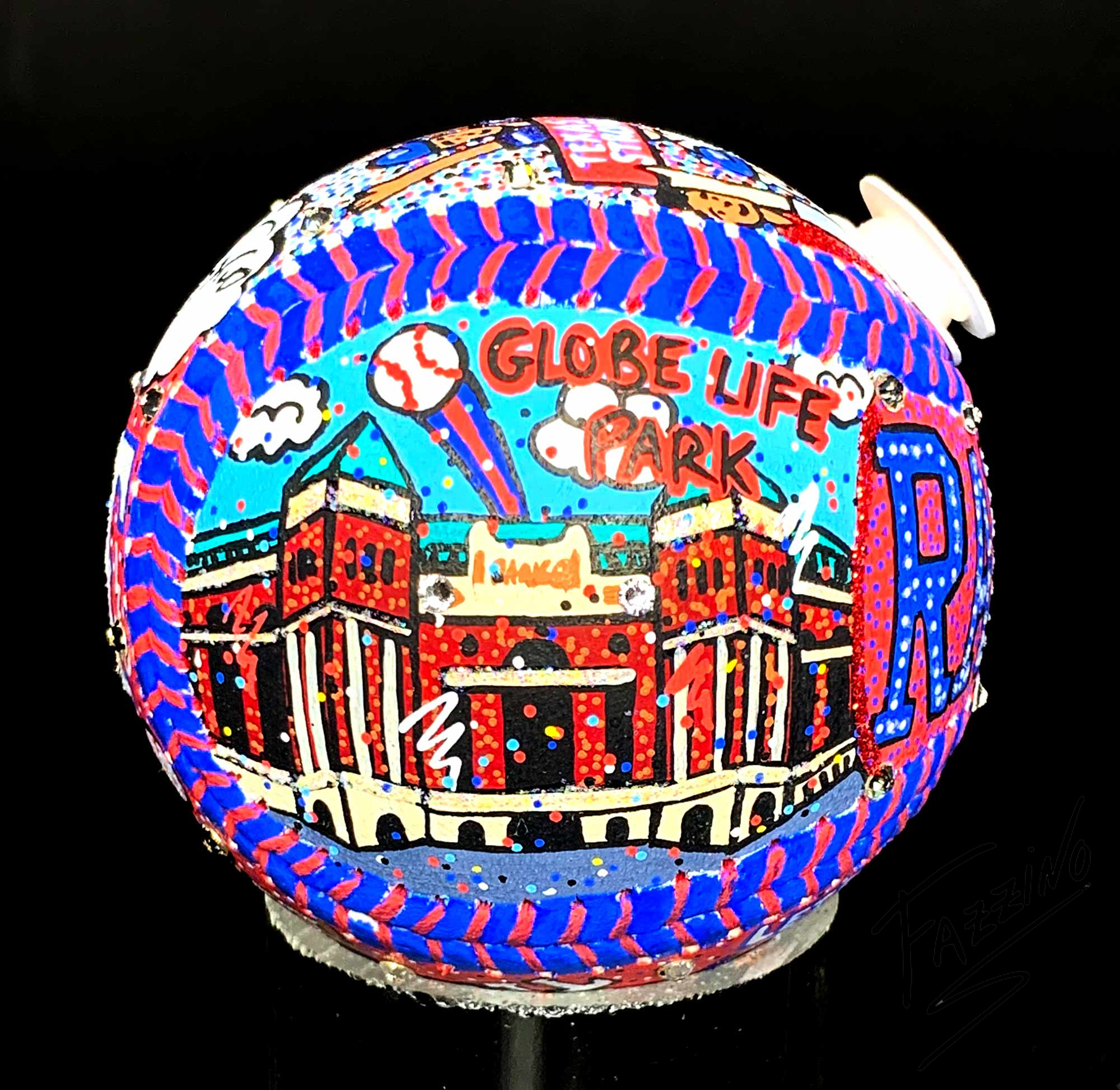 Texas Rangers Hand-Painted Baseballs | Fazzino