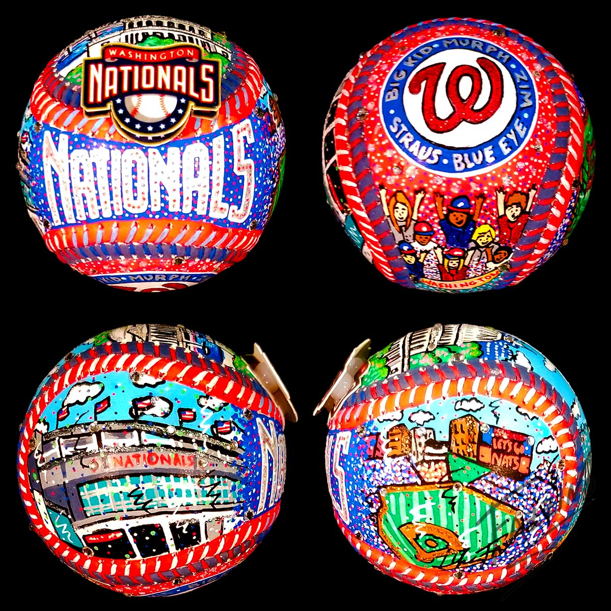 Washington Nationals Hand-Painted Baseballs | Fazzino