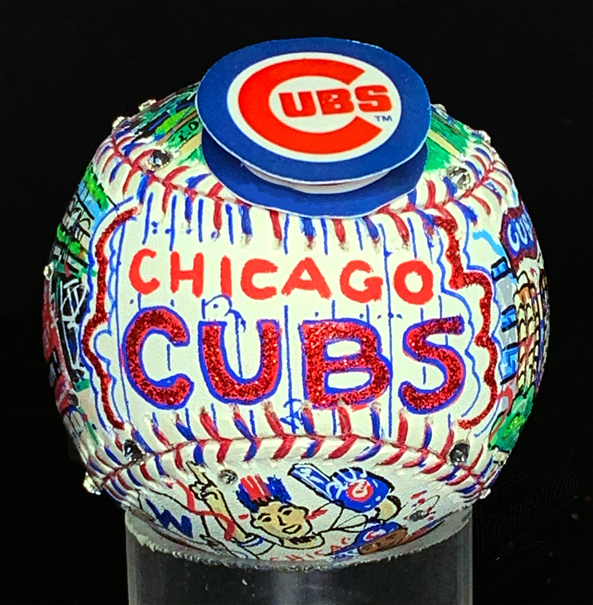 Chicago Cubs Hand-Painted Baseballs | Fazzino