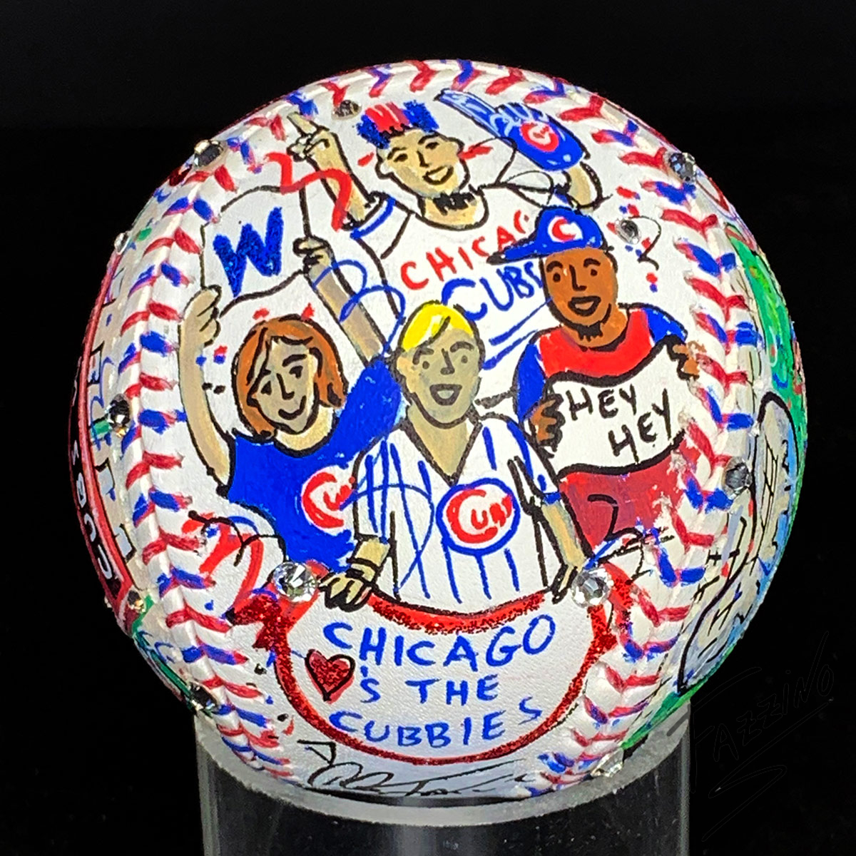 Chicago Cubs Hand-Painted Baseballs | Fazzino