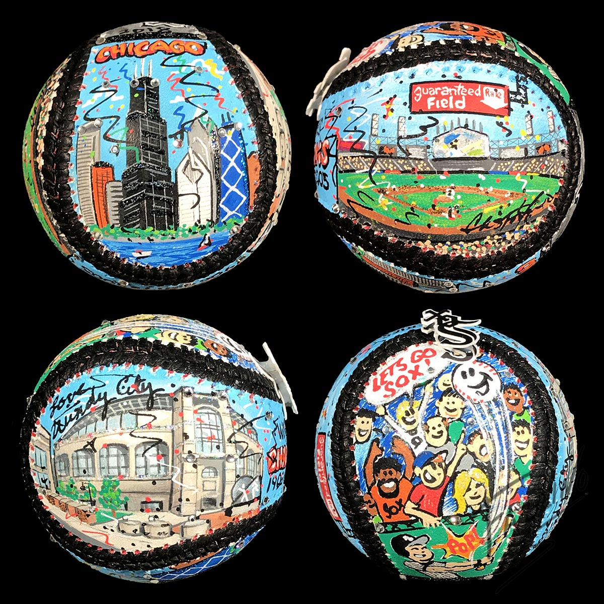 Chicago White Sox Hand-Painted Baseballs | Fazzino