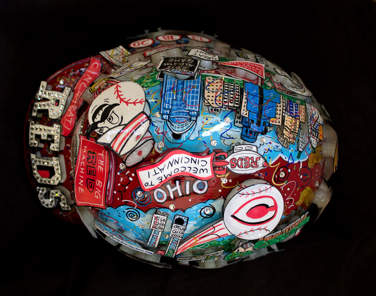 Cincinnati Reds Hand-Painted Helmets | Fazzino