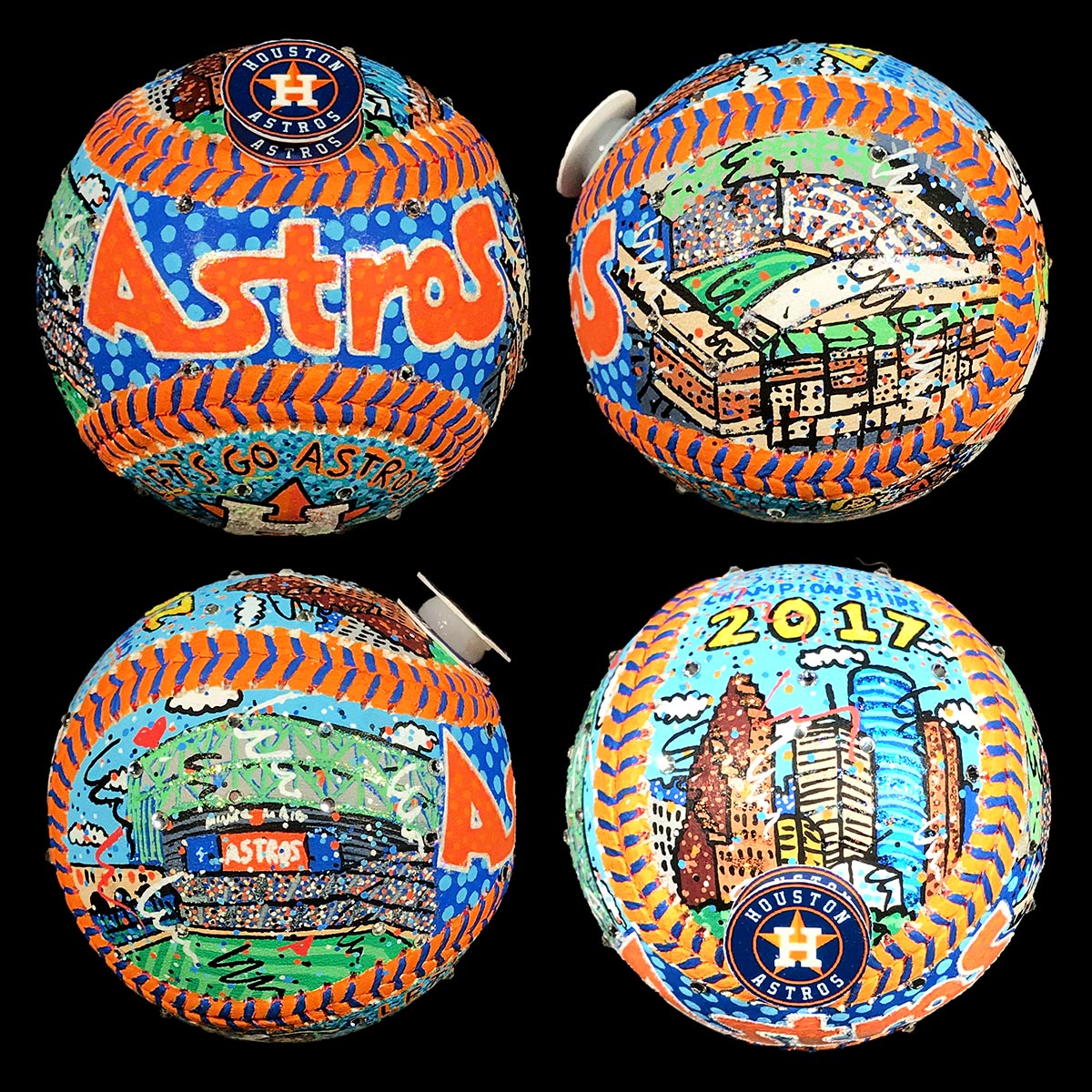 Houston Astros Hand-Painted Baseballs | Fazzino