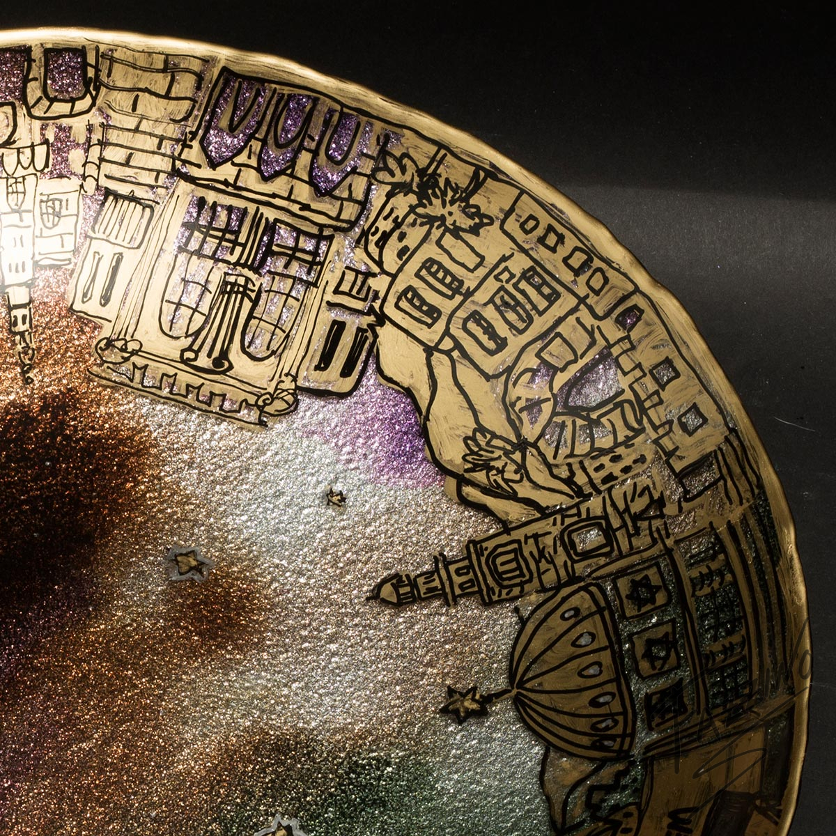 Hand Painted Jewish-Themed Plate | Fazzino