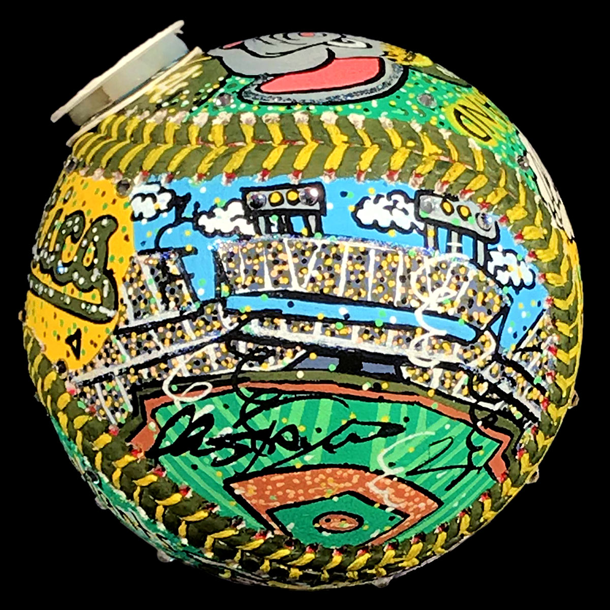 Oakland Athletics Hand-Painted Baseballs | Fazzino