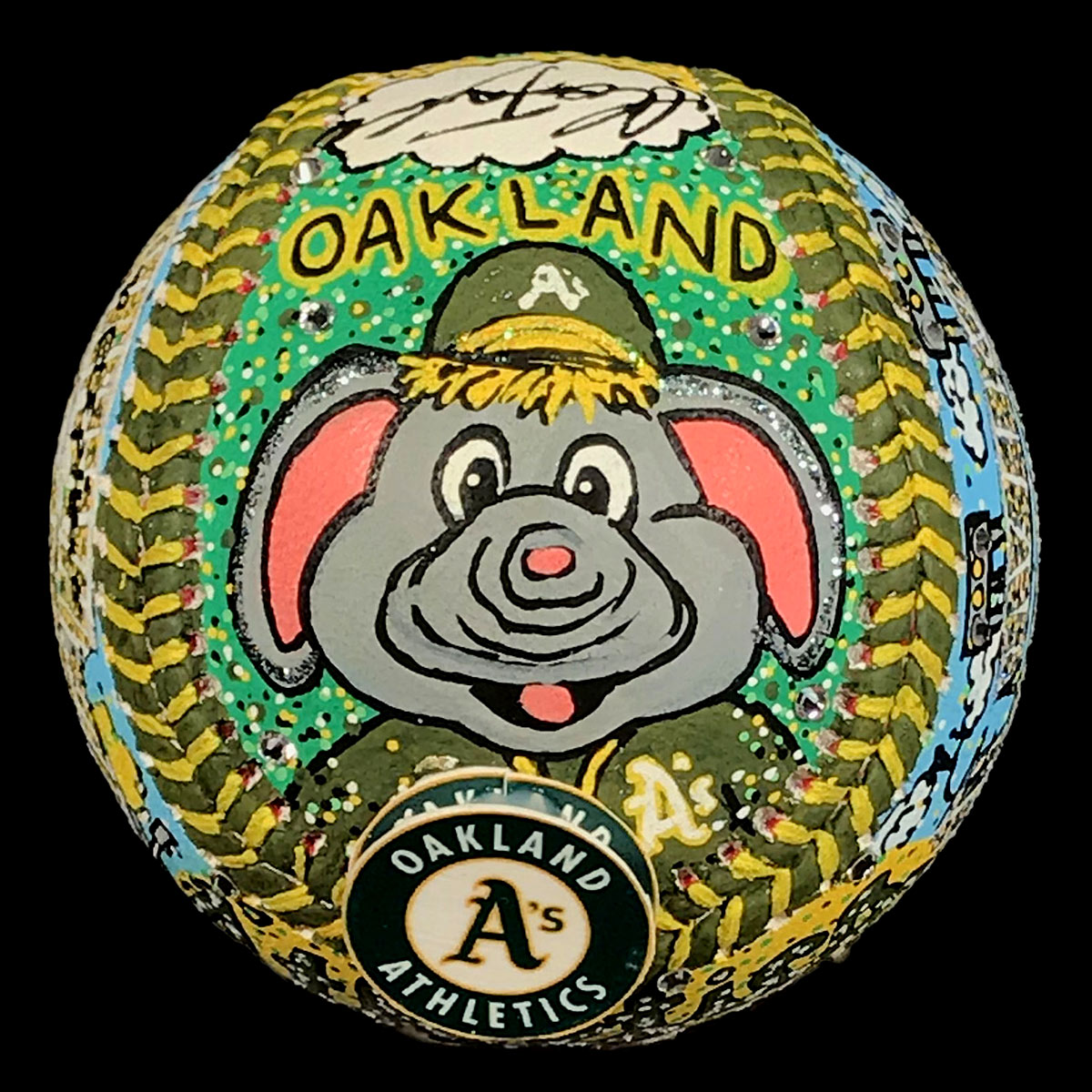 Oakland Athletics Hand-Painted Baseballs | Fazzino