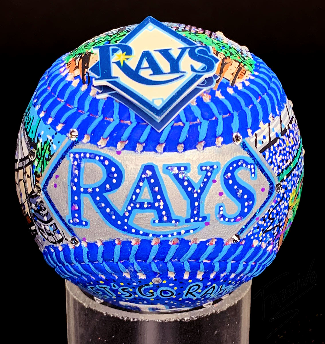Tampa Bay Rays Hand-Painted Baseballs | Fazzino