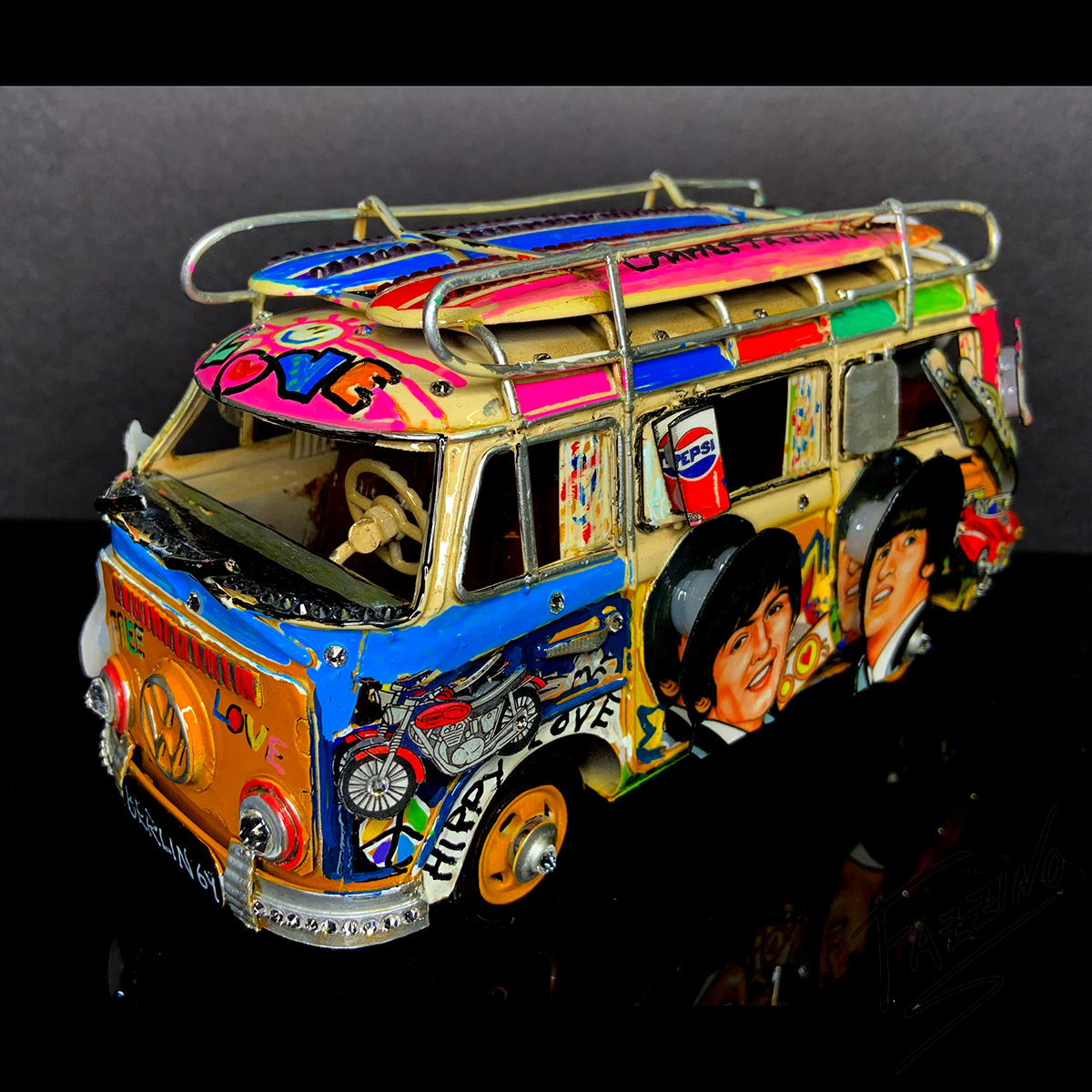 Rock VW Bus Sculpture | Fazzino