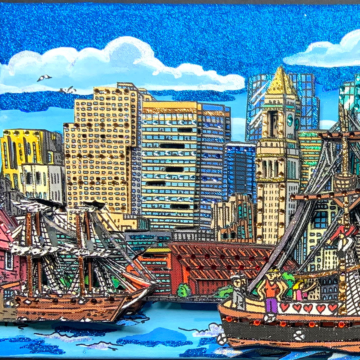 Boston Harbor Sites Original | Fazzino